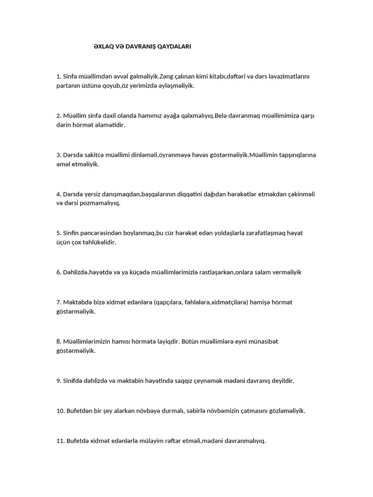 Əxlaq VƏ Davran-Wps Office | PDF
