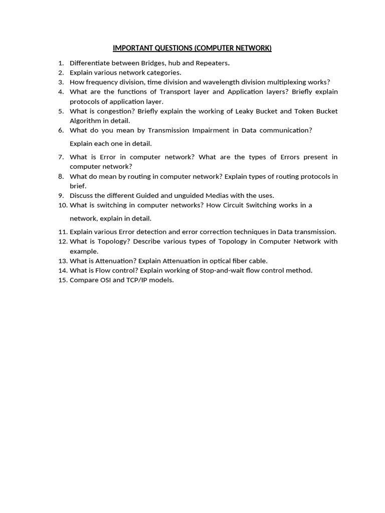 Important Questions | PDF