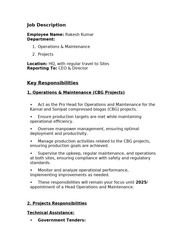 New Job Description | PDF