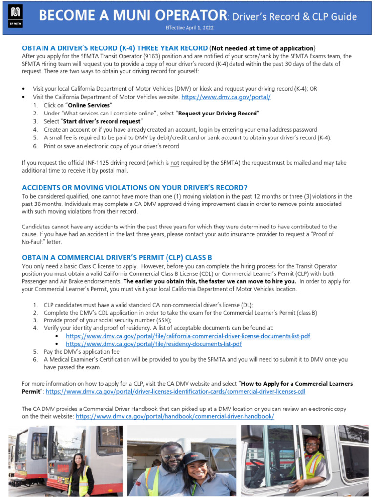 Become A Muni Operator Flyer | PDF | Driver's License | Vehicles
