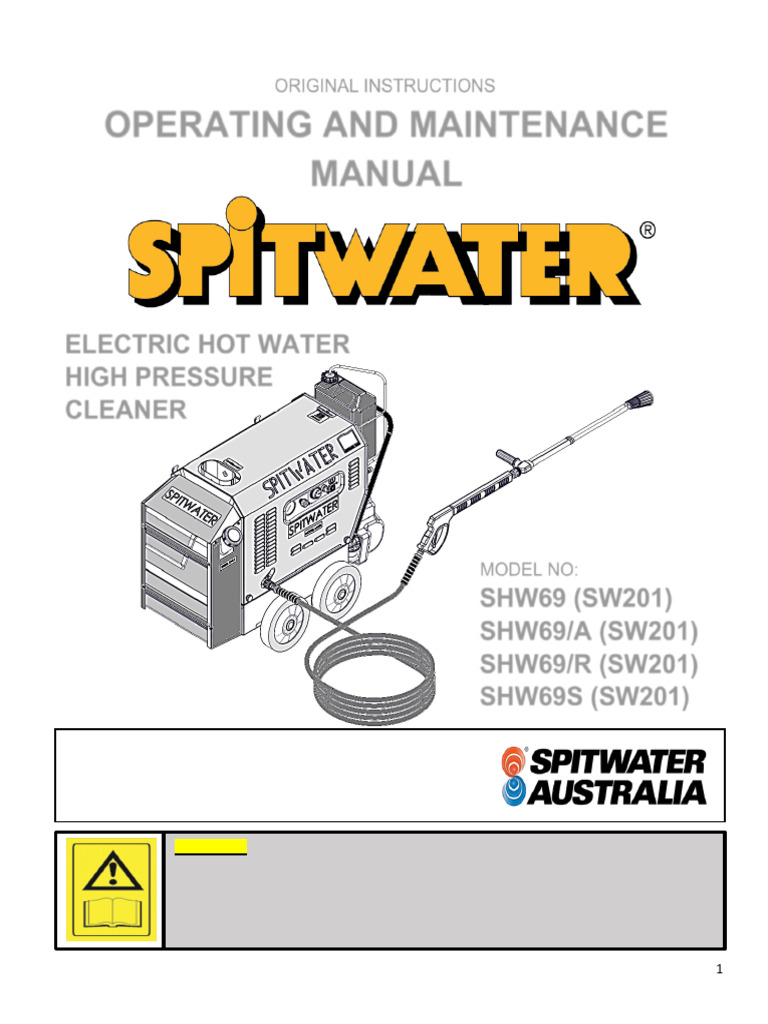 Spitwater SHW69 High Pressure Cleaner Manual | PDF