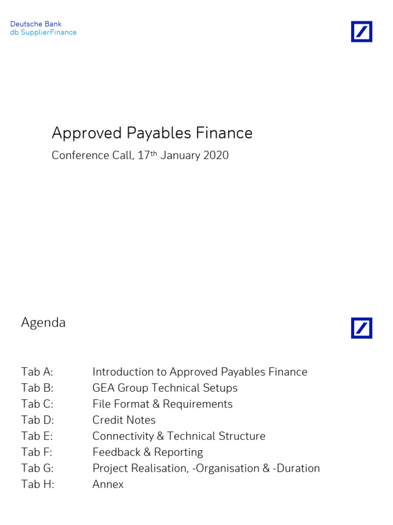 SCM Finanace IT Implementation DB Conf Call Gea January 2020 | PDF | Accounts Payable ...