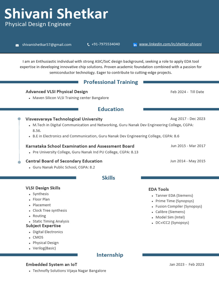 Shiv PD Resume | PDF | Electronic Design Automation | Router (Computing)