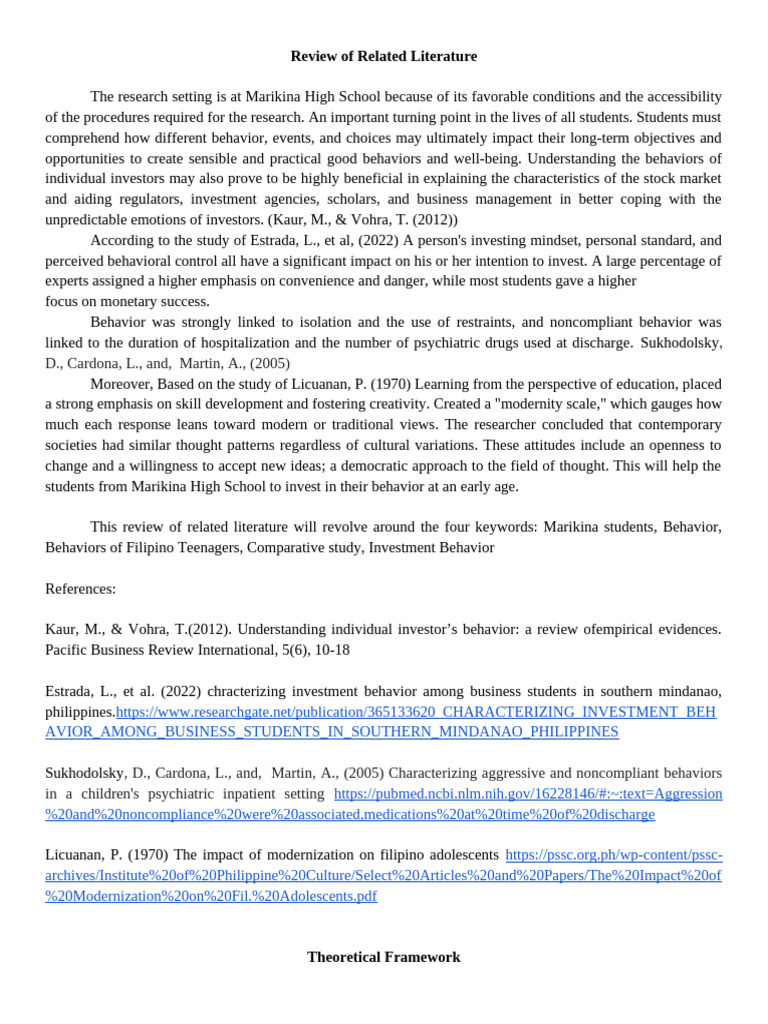 RRL & THEO FRAME | PDF | Creativity | Behavior