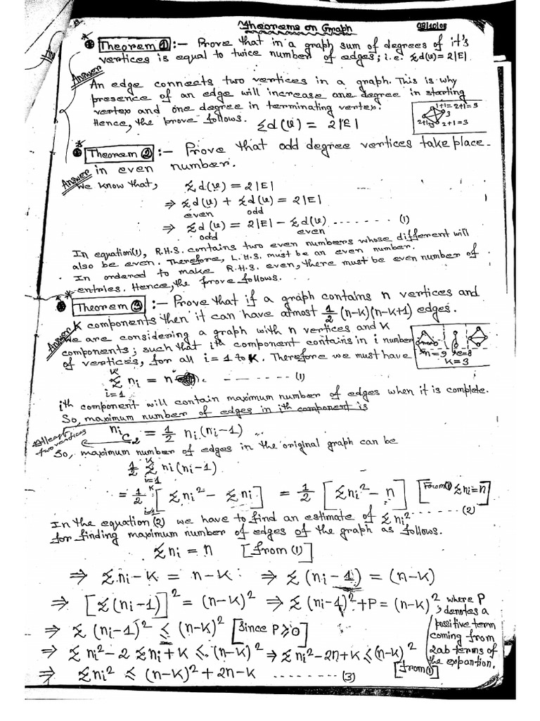 Theorem of Graph Theory | PDF