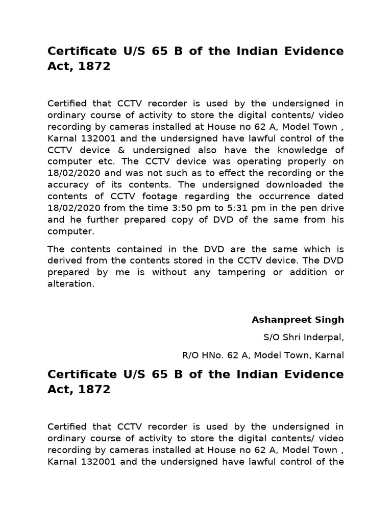 Certificate US 65 B | PDF