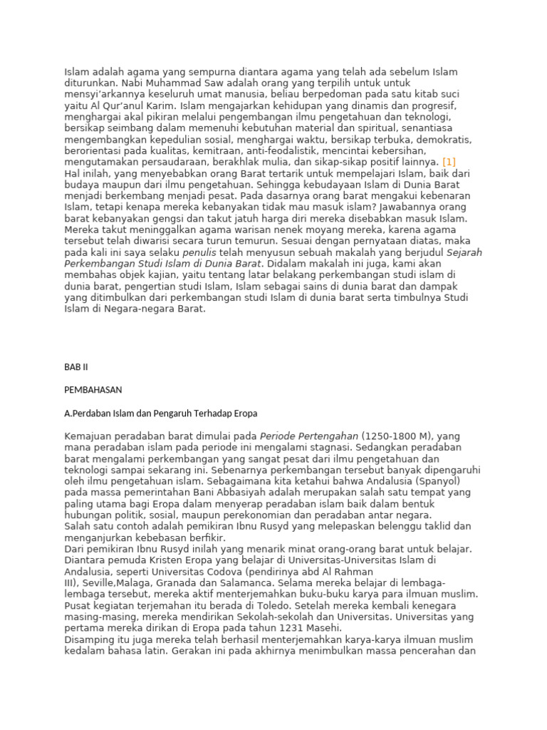 Perkembangan Studi Islam di Barat | PDF