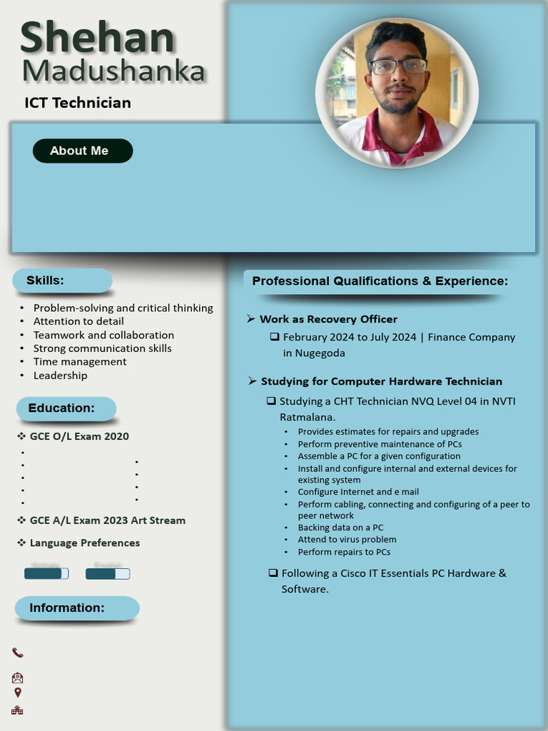 Shehan CV | PDF | Personal Computers | Information And Communications ...