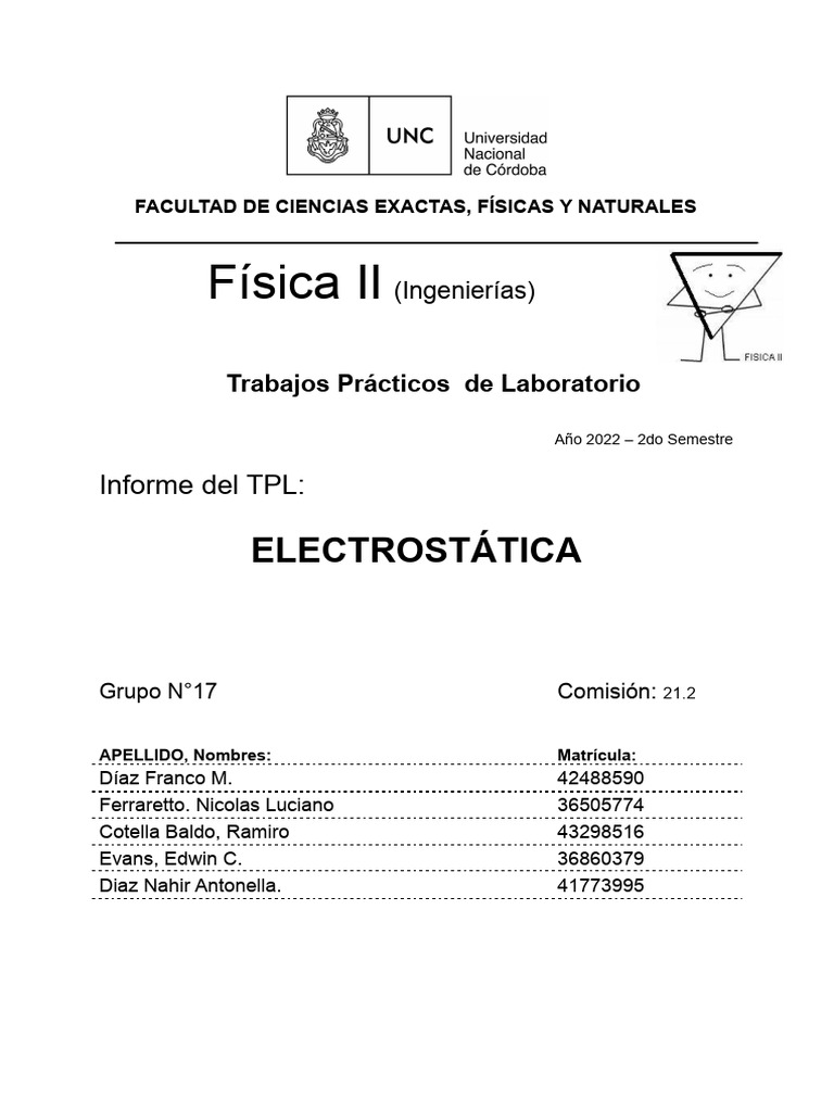 TP 1 Electrostatica | PDF | Electricidad | Electrostática