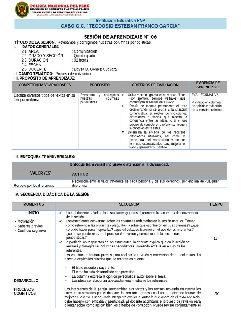SESION 6 DE EXP. 8 | PDF | Maestros | Aprendizaje