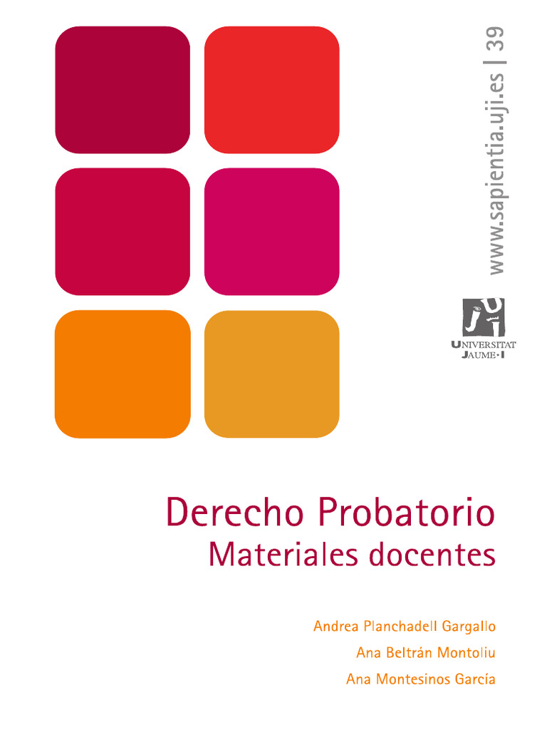 Derecho Probatorio UJI: Material Docente | PDF | Testigo experto | Ley ...