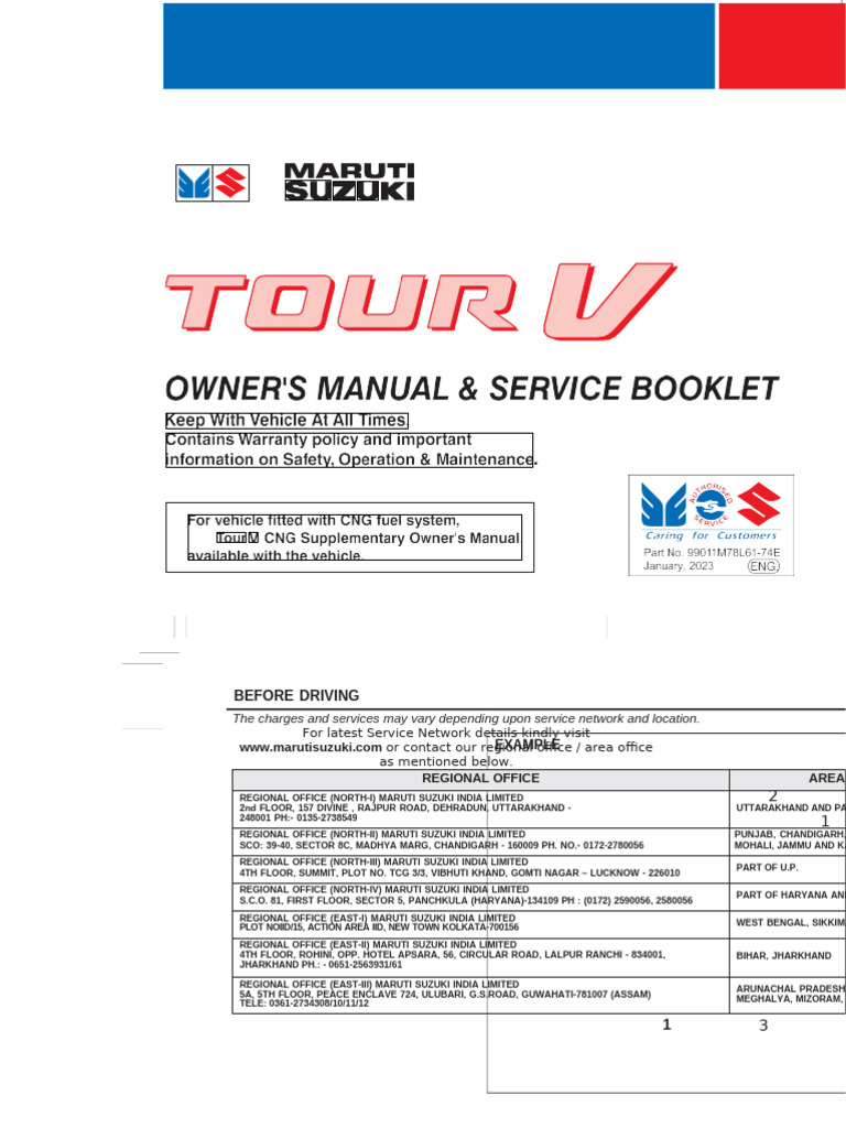Maruti Suzuki Regional Office Contacts | PDF