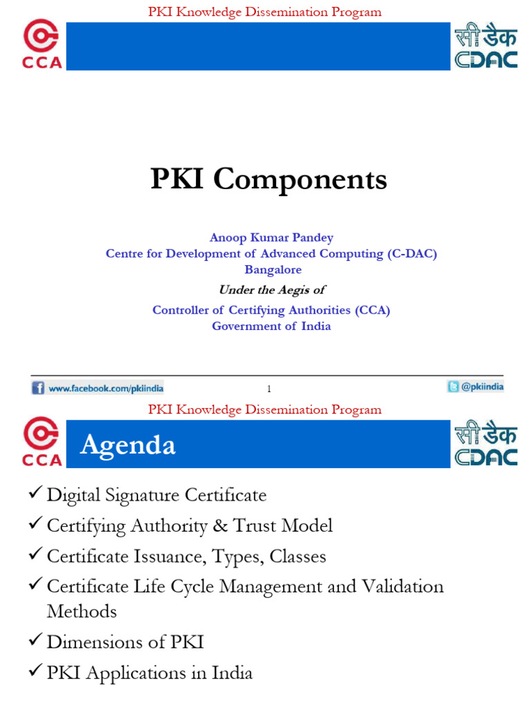02_PKI_Components_and_Noida_Nov 2015 | PDF | Public Key Certificate | Cyberwarfare