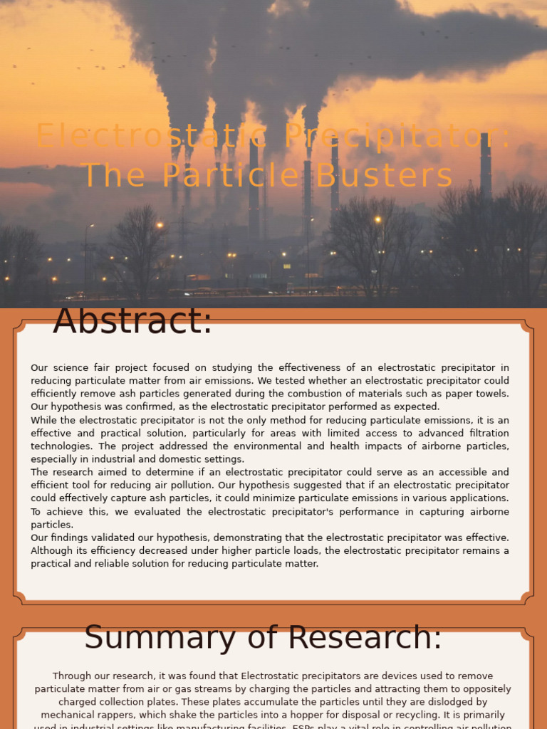 Science Fair Slides | PDF | Particulates | Air Pollution