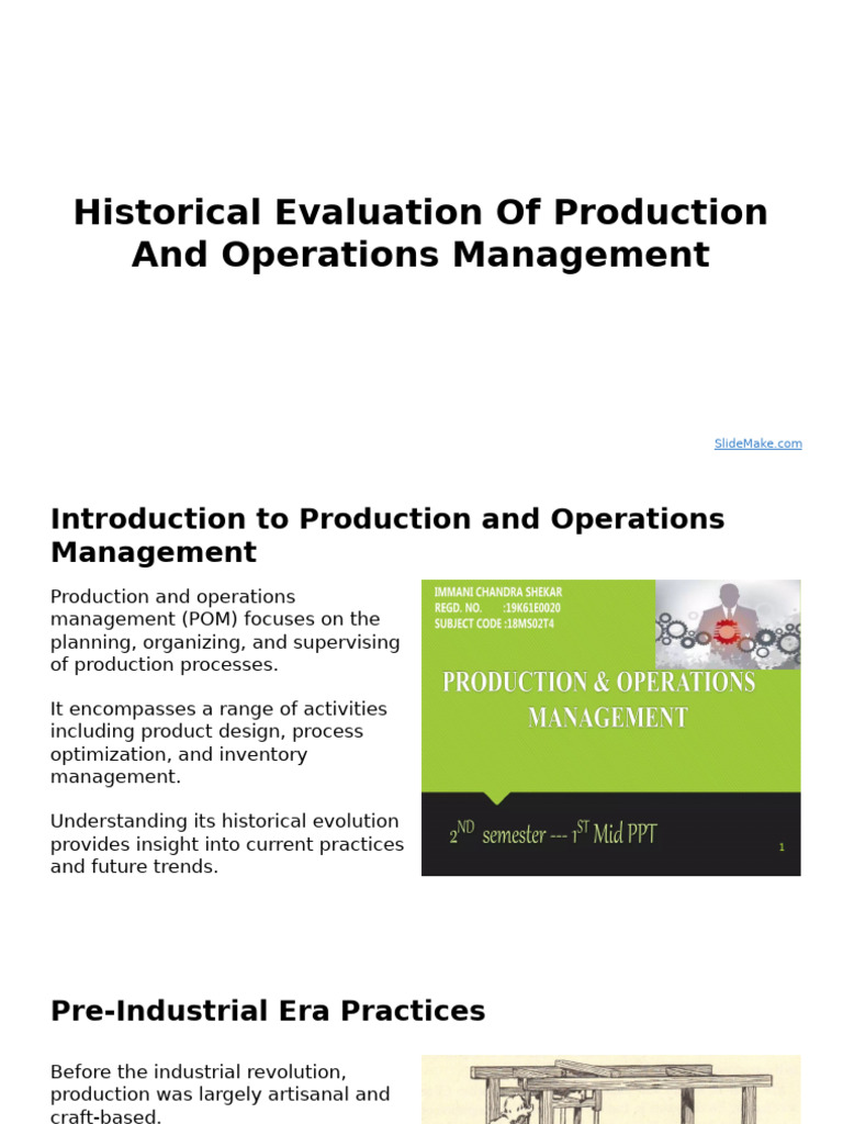 Evolution of Production Management History | PDF