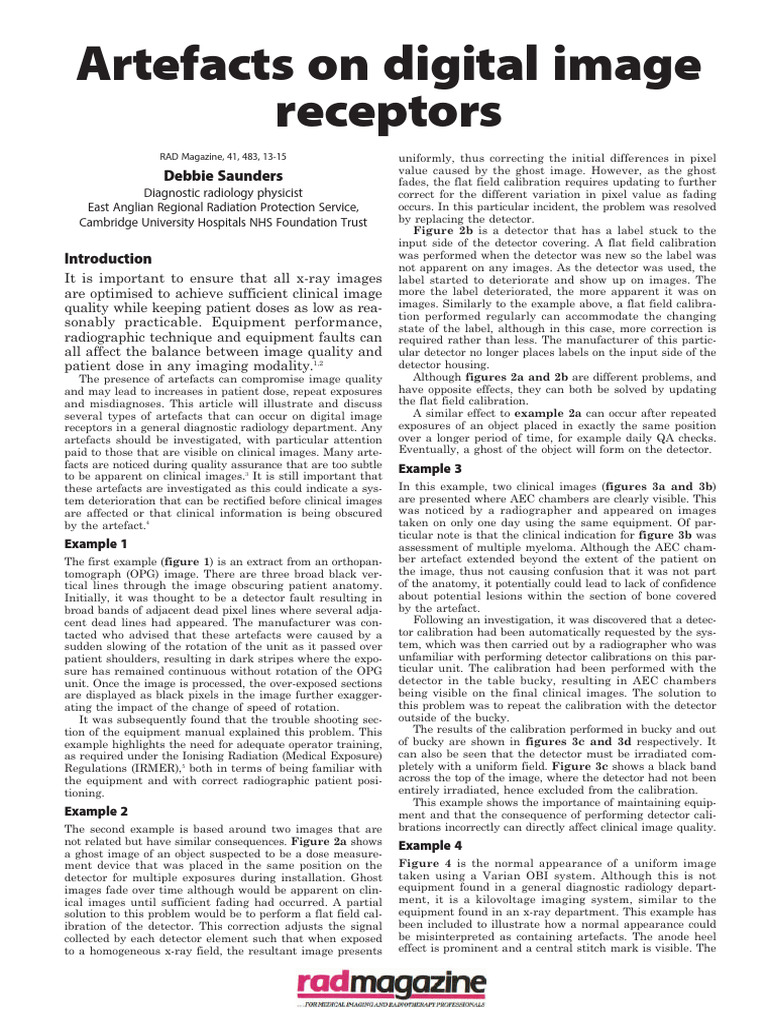 August 2015 - Artefacts On Digital Image Receptors - Debbie Saunders ...