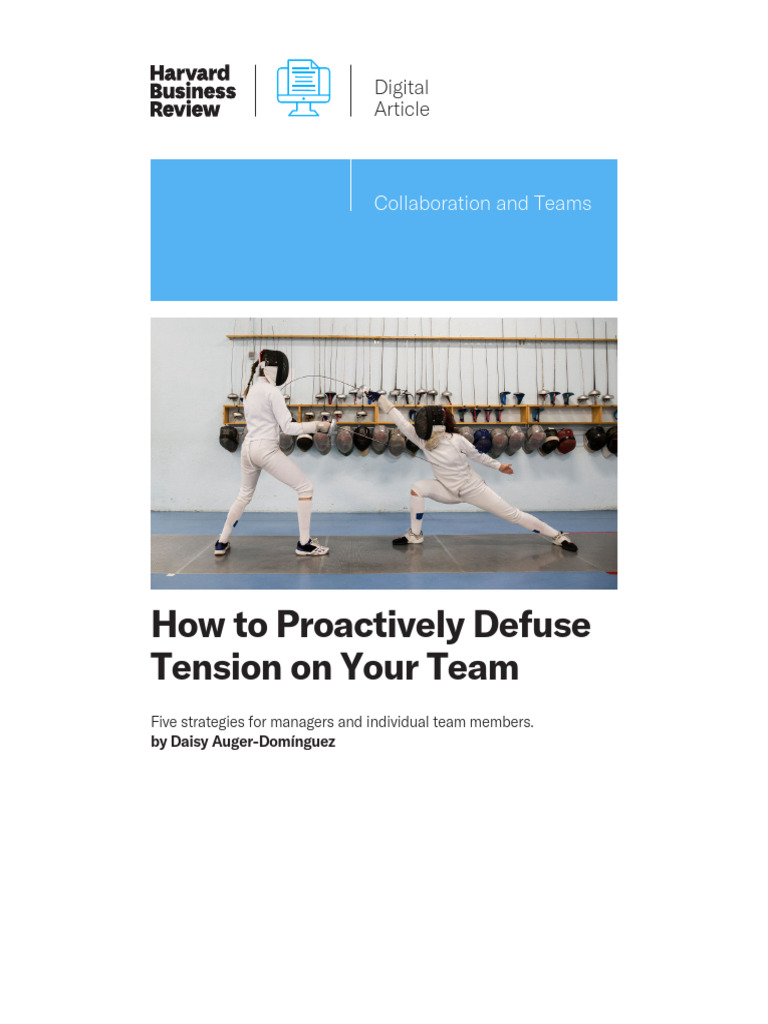 2023 06 How To Proactively Defuse Tension On Your Team | PDF | Empathy ...