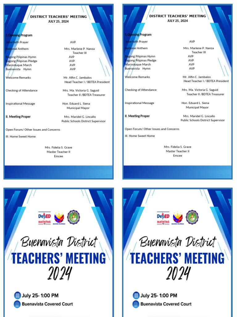 Program District Teachers Meeting 2024 | PDF