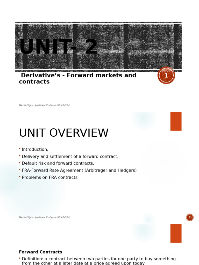 Unit - 2 | PDF | Futures Contract | Derivative (Finance)