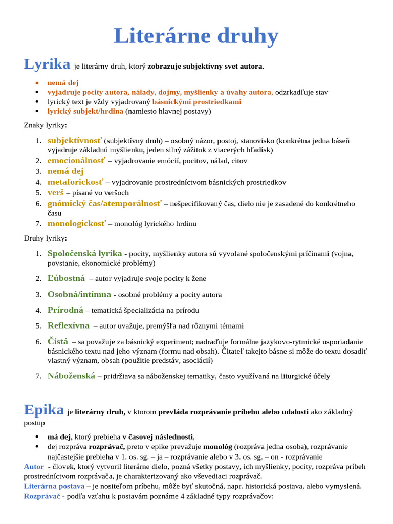 3r - 9 - Literárne Druhy | PDF