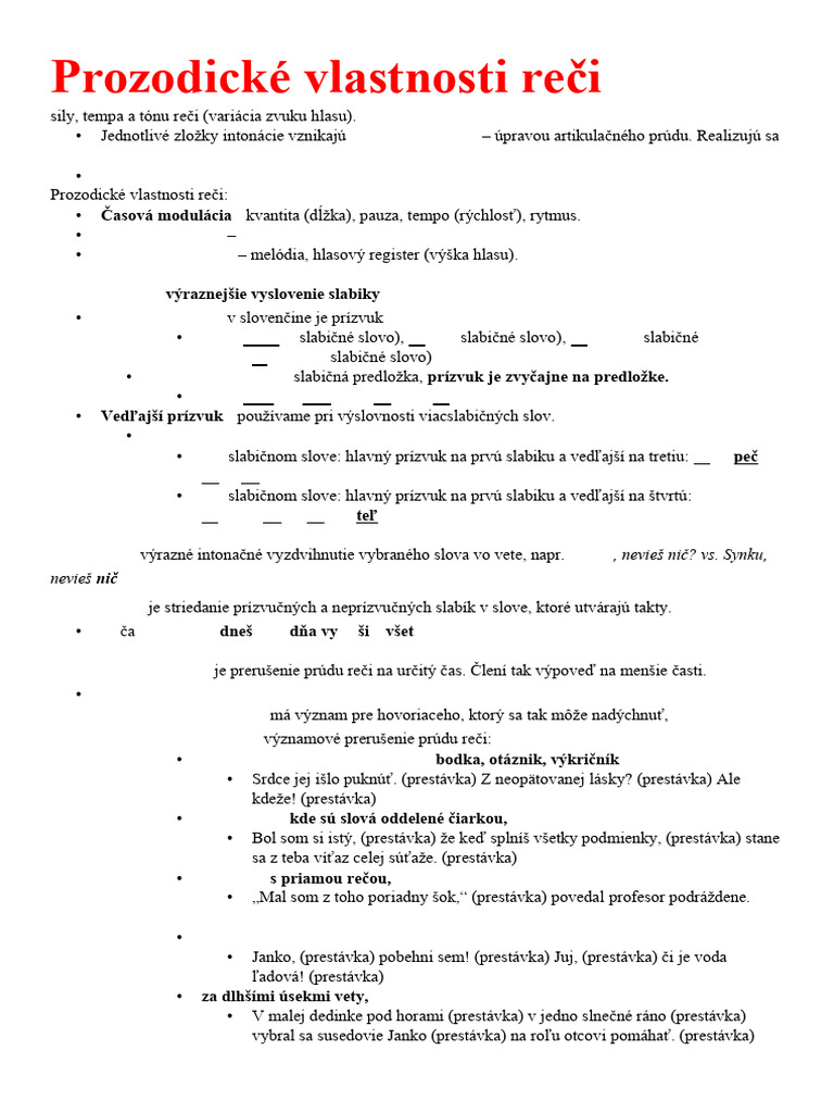 3r - 9 - Prozodické Vlastnosti Reči | PDF