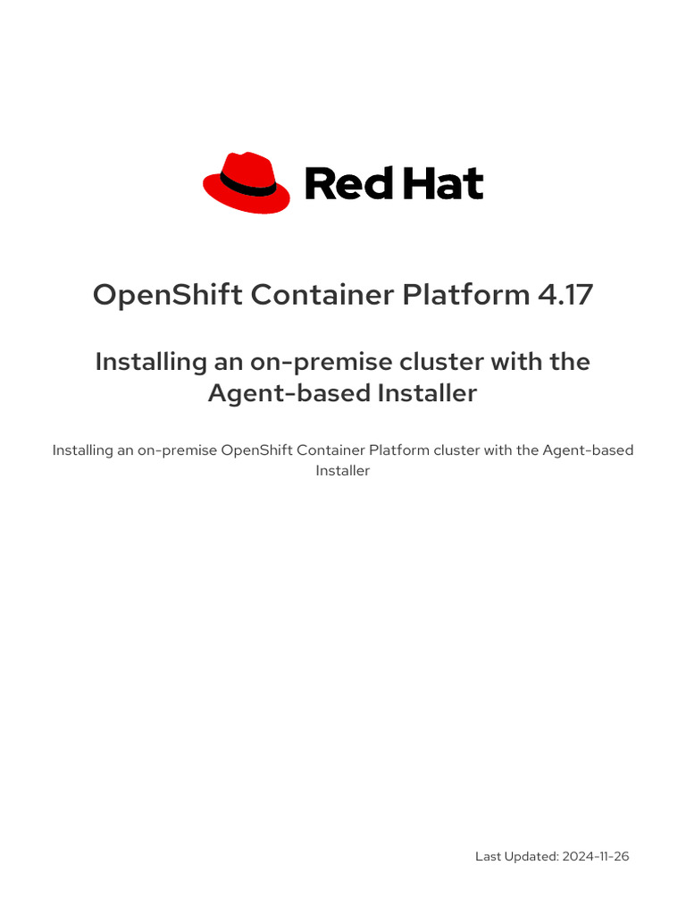 OpenShift Container Platform 4.17 Installing an on-premise Cluster With ...