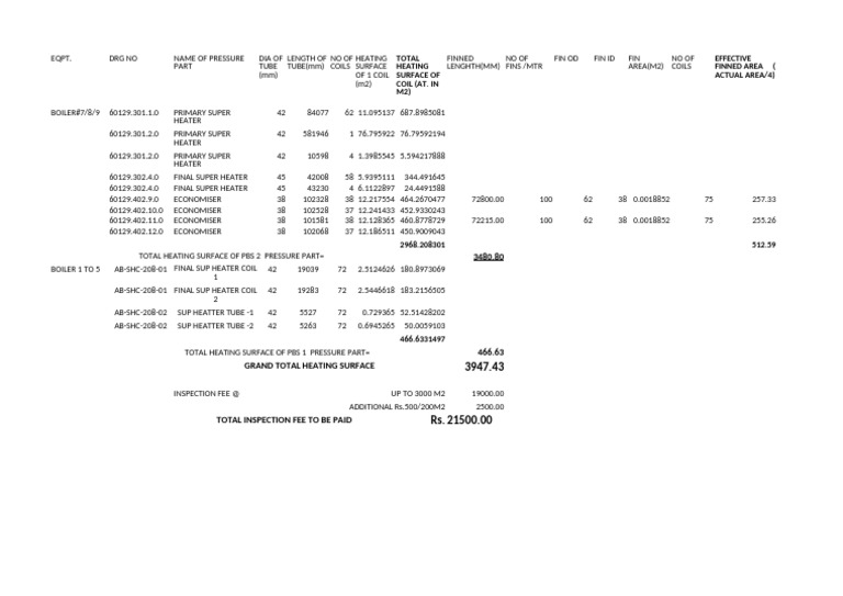 Boiler Heating Surface and Inspection Data | PDF | Continuum Mechanics ...