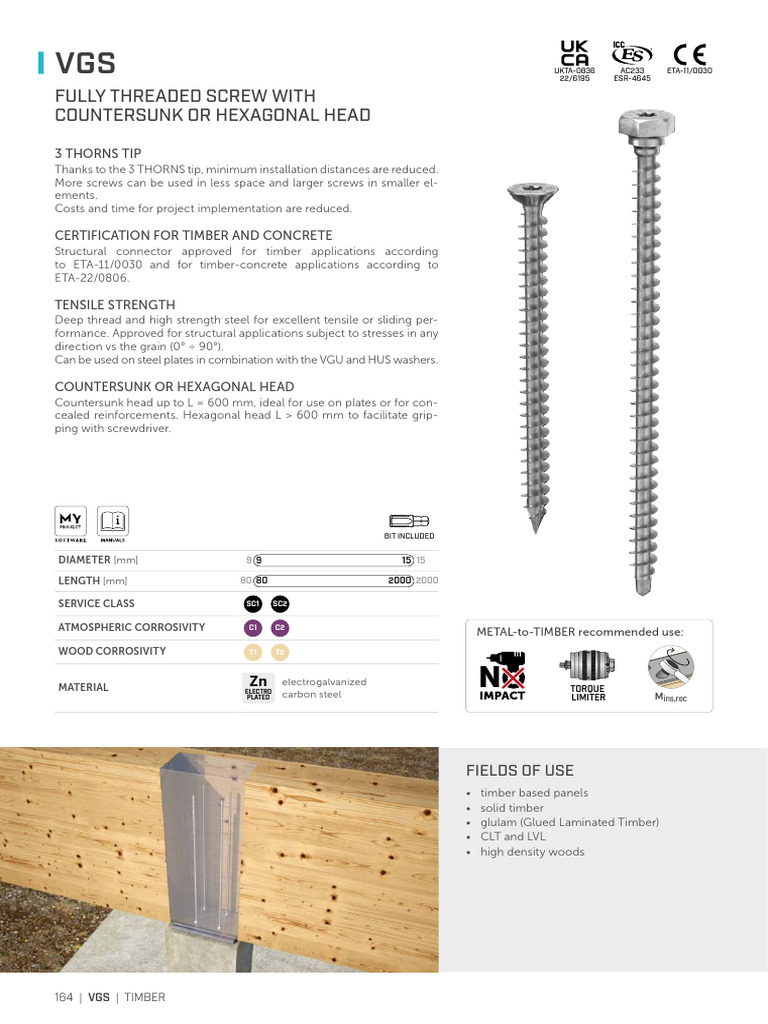 VGS en Technical Data Sheet | PDF | Screw | Mechanical Engineering