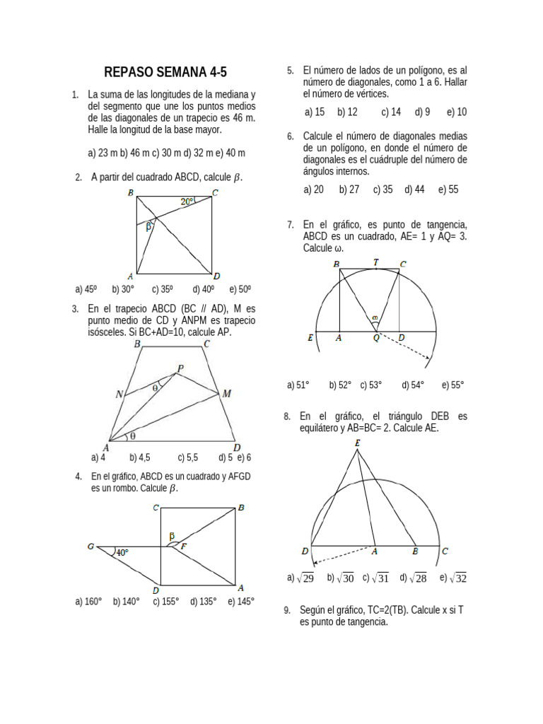 Repaso Semana 5-6 Geo | PDF | Triángulo | Geometría euclidiana