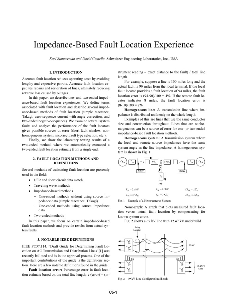 Impedance Basedfaultlocationexperience Pdf Electrical Impedance Electrical Substation 