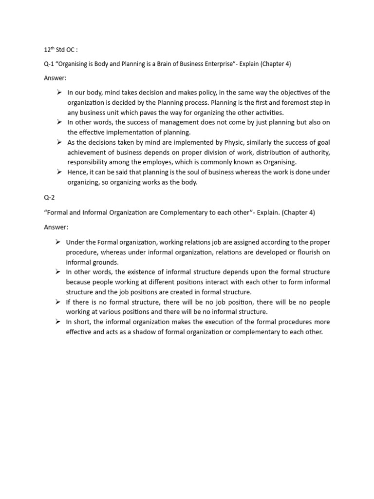 12th STD OC Chapter 4 Answers | PDF