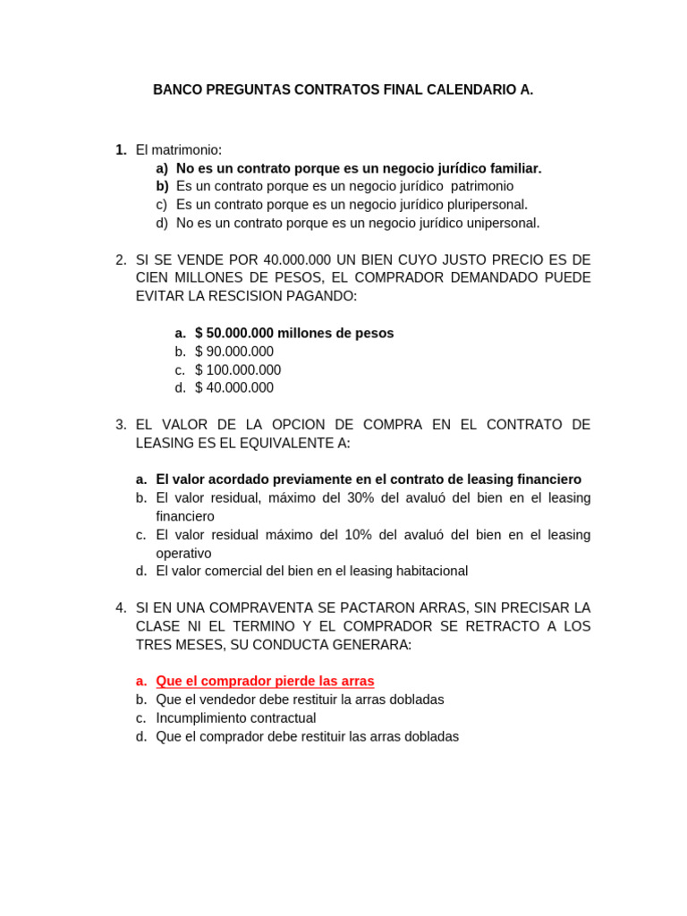 Banco - Pregunta - Final - Contrato 119 | PDF | Pagos | Daños y perjuicios