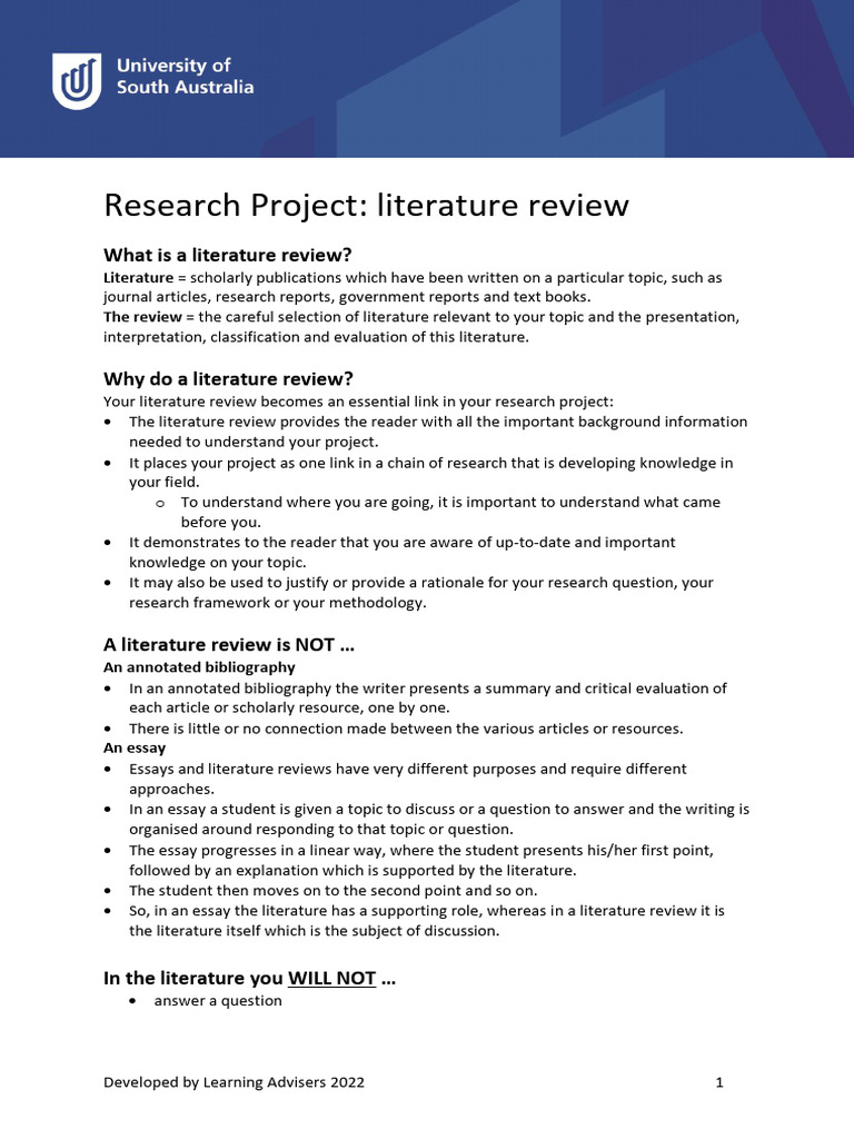 Research Project - Literature Review - 2022 | PDF | Literature Review ...