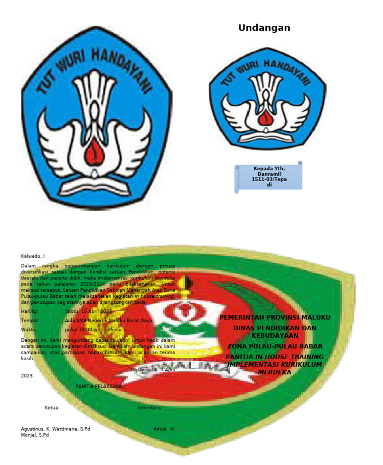 Undangan Penutupan In House Training | PDF