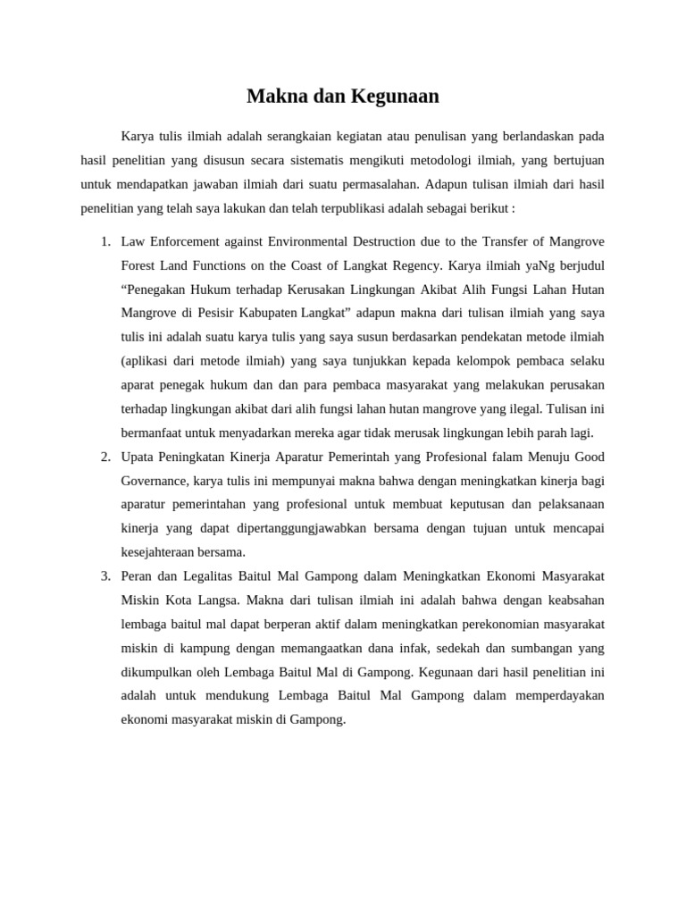 Makna Dan Kegunaan | PDF