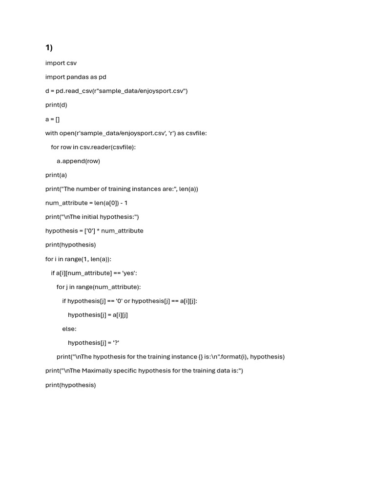 ML_lab_programs | PDF | Machine Learning | Computer Programming ML_lab_programs | PDF | Machine Learning | Computer Programming