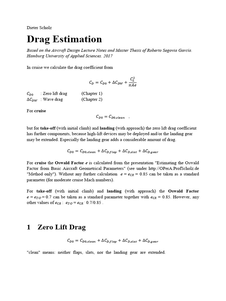 Aircraft Design-Drag Estimation | PDF | Drag (Physics) | Waves