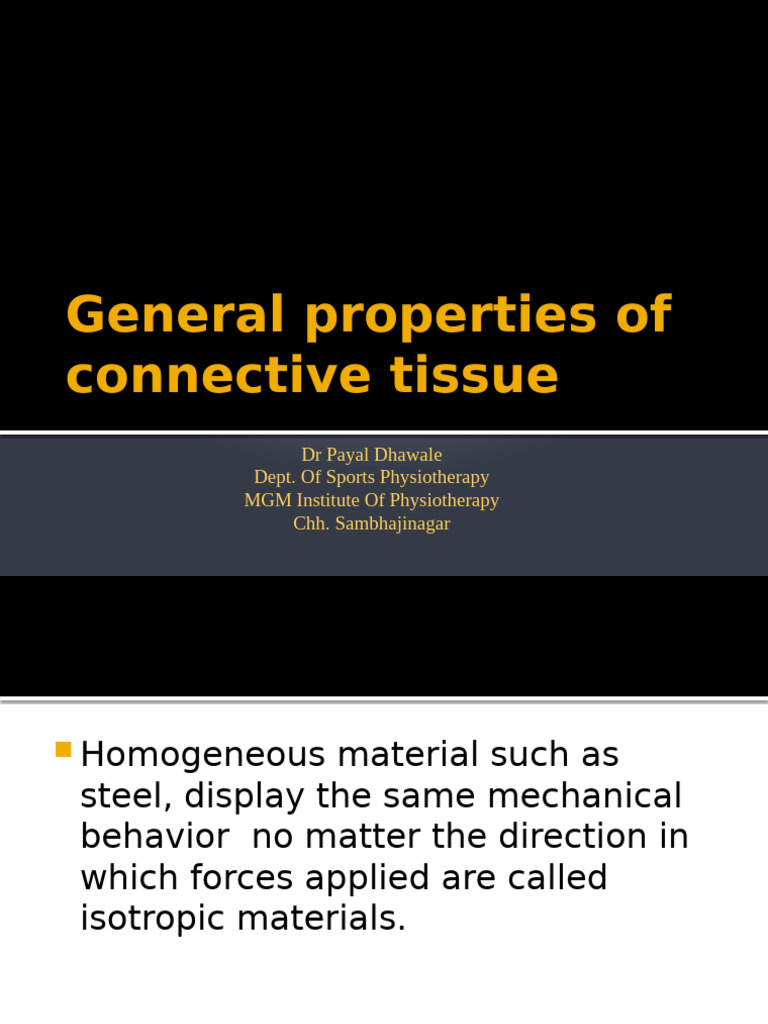 General Properties of Connective Tissue | PDF | Deformation ...