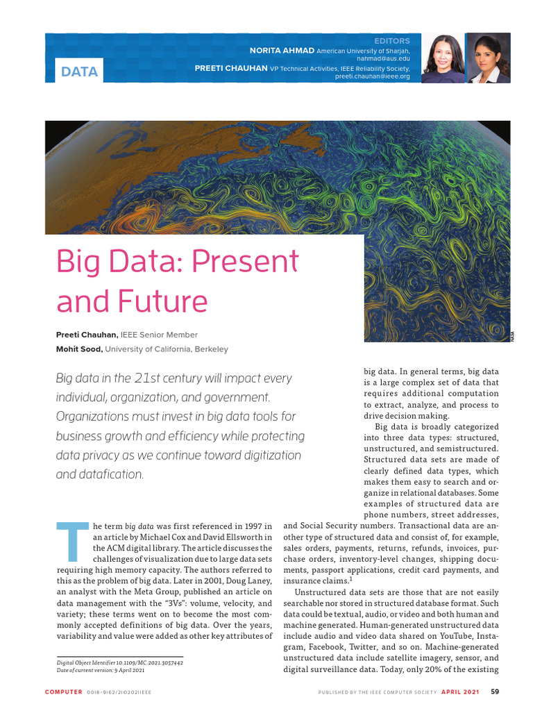 01 Big Data, Present and Future. 2021 04 Computer. pp59-65 | PDF | Big ...