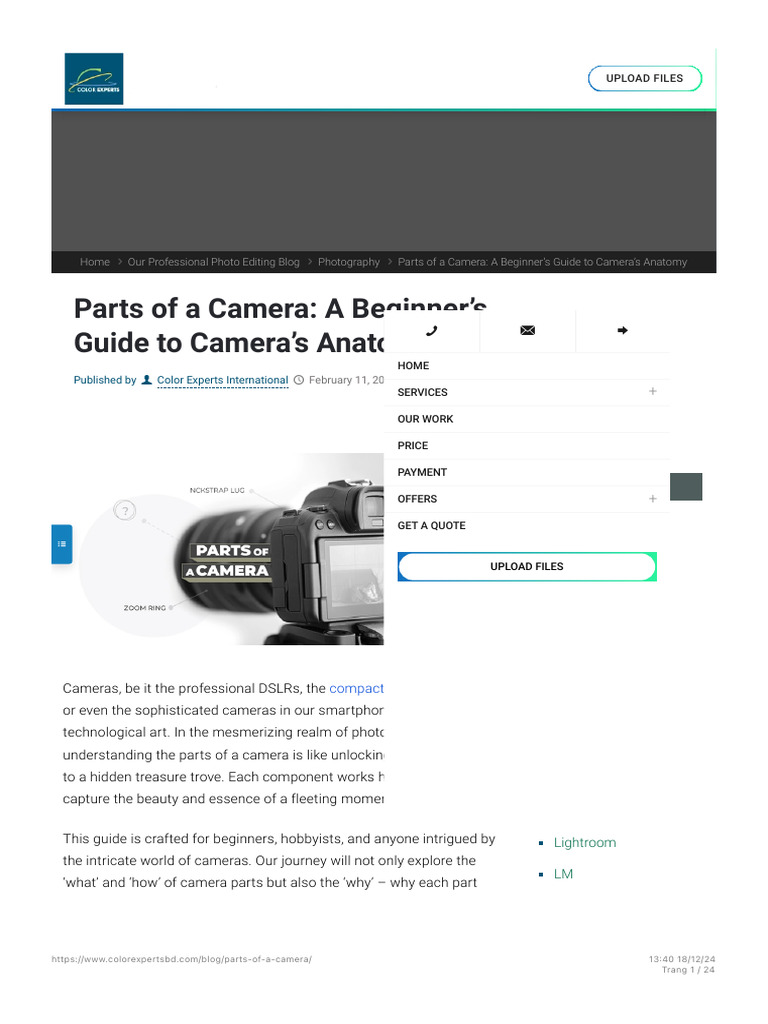 Parts of A Camera - A Beginner's Guide To Camera's Anatomy 1 | PDF | Camera Lens | Camera
