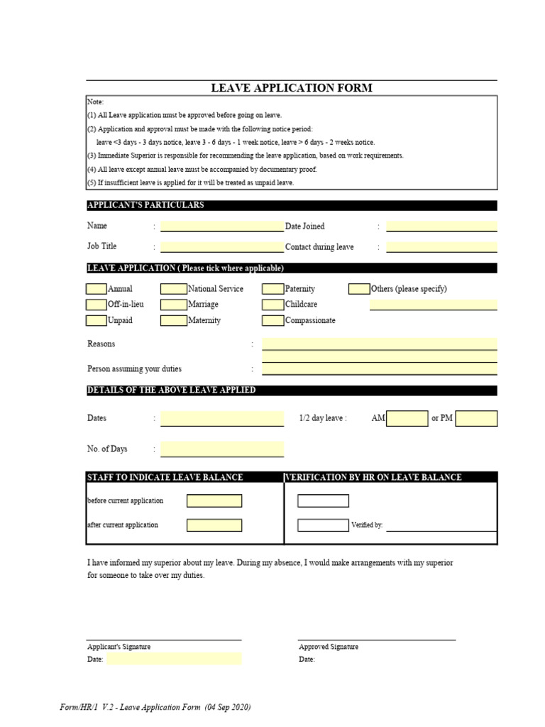 Leave Application Form | PDF