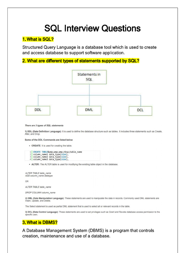 SQL Interview | PDF