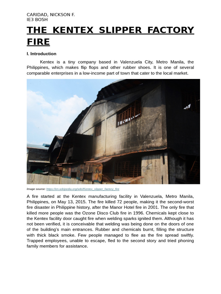 THE KENTEX SLIPPER FACTORY FIRE | PDF | Man Made Disasters | Hazards