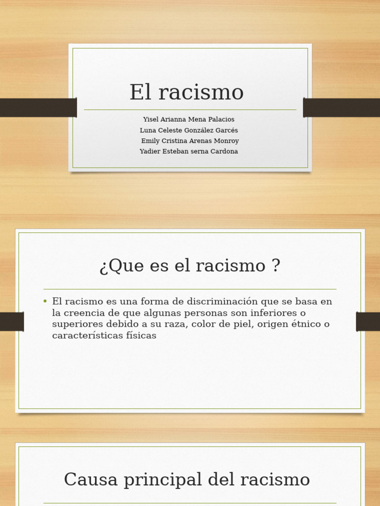 El racismo | PDF | Discriminación y relaciones raciales | Racismo