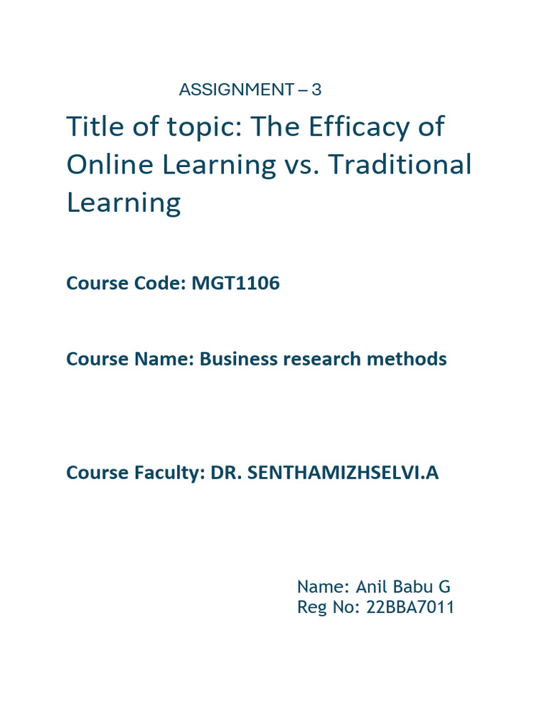 responses for online learning vs traditional learning | PDF | Sampling ...
