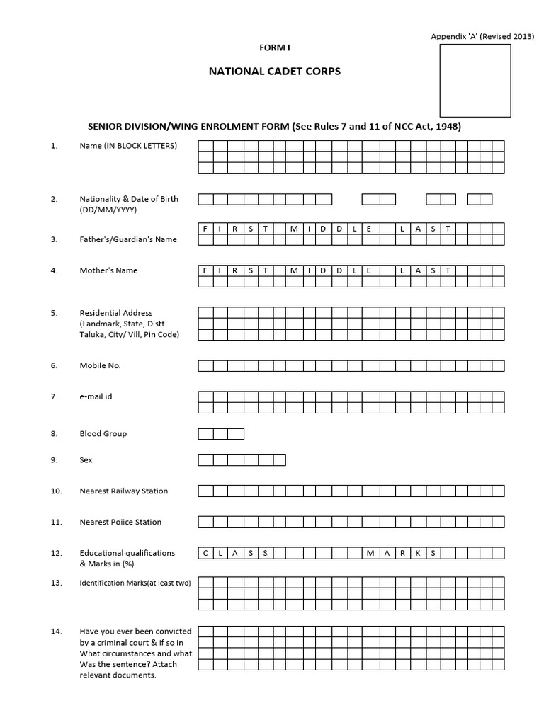 Enrolment Form - SD - SW - 2020-21 | PDF | Justice | Crime & Violence