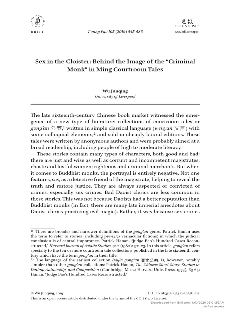(15685322 - T'oung Pao) Sex in The Cloister - Behind The Image of The ...