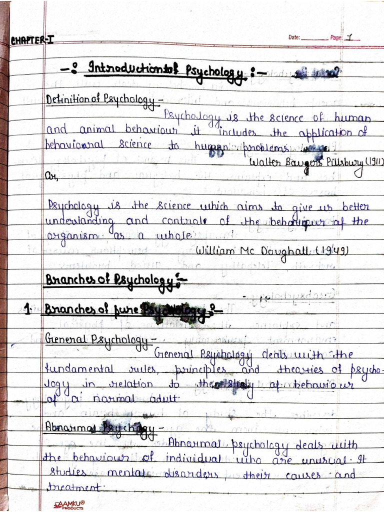Psychology Full Syllabus Notes For Nursing. | PDF