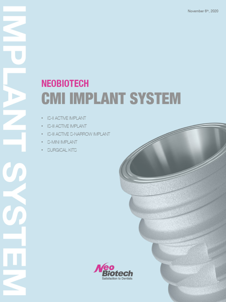 Neobiotech CMI Implant Catalog | PDF | Screw | Dental Implant