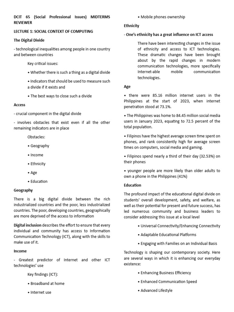 DCIT 65 Midterms Reviewer | PDF | Patent | Information And ...